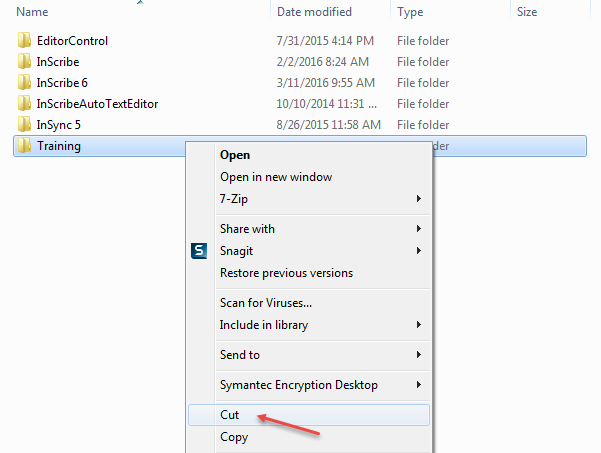 Installed Training Files Do Not Appear in InScribe