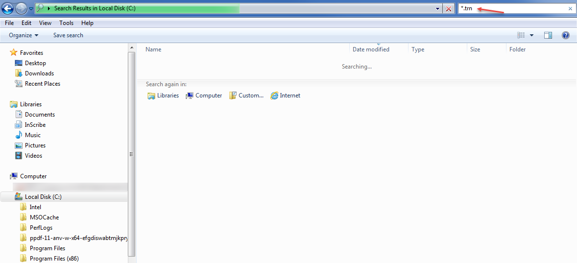 Installed Training Files Do Not Appear in InScribe